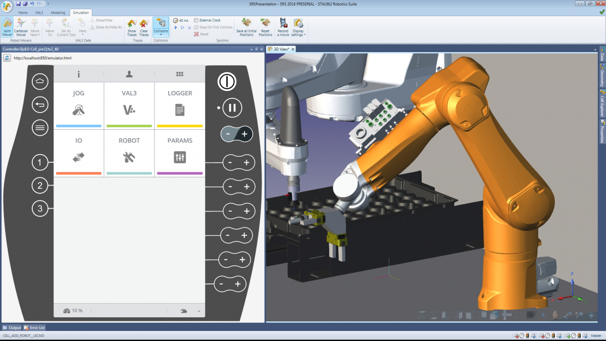 Stäubli Robotics Suite 2016 - počítačový software pro vývoj robotových ...